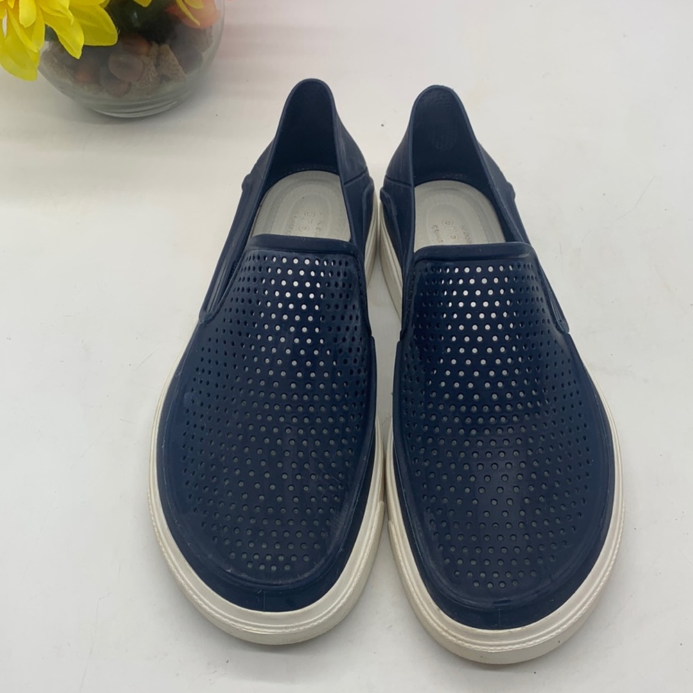 Crocs Navy Blue Slip On Literide Loafers Size W8 M6. … - Gem